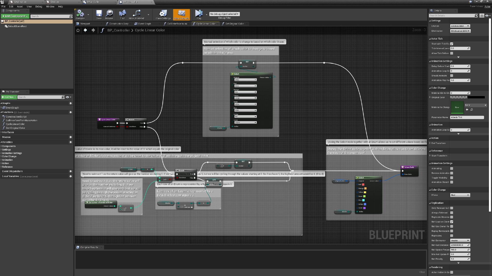 Using Enumerations in Blueprints in UE Online Learning - UE Marketplace