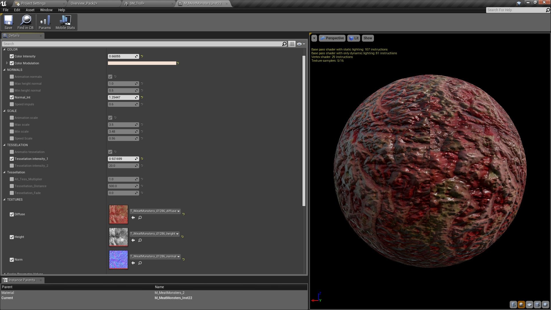 Meat Monsters Material Pack 2 in Materials - UE Marketplace