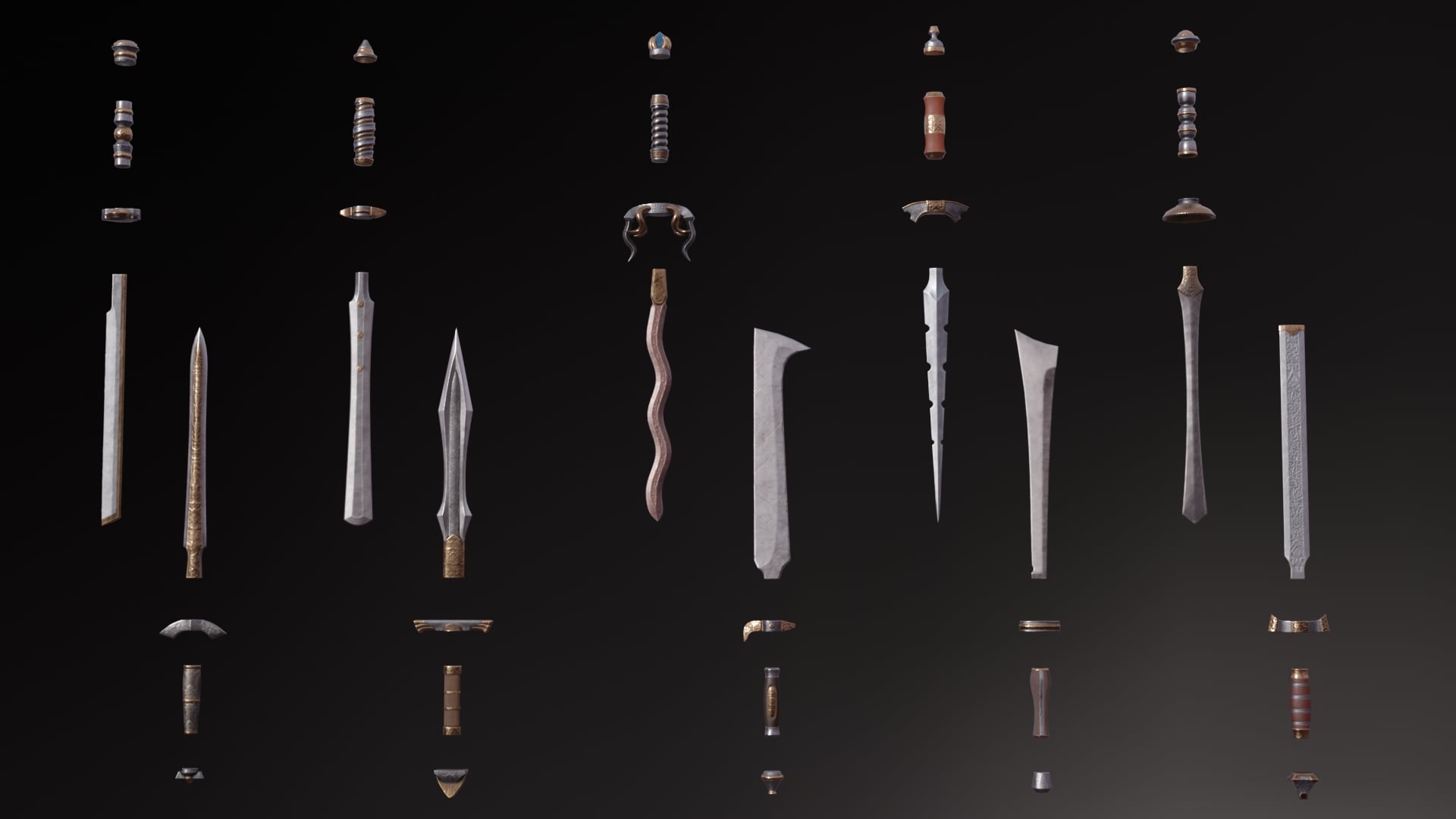 Modular one-handed short swords set part 3, 카테고리 무기 - UE 마켓플레이스