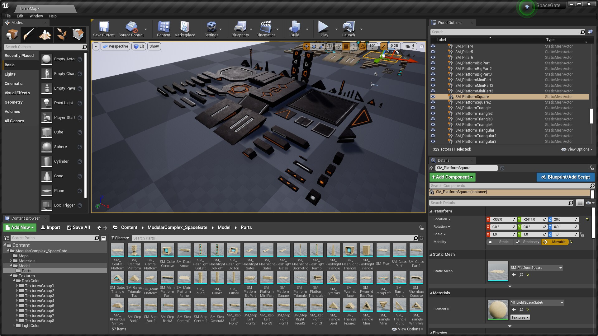 Modular Complex Space Gate in Props - UE Marketplace