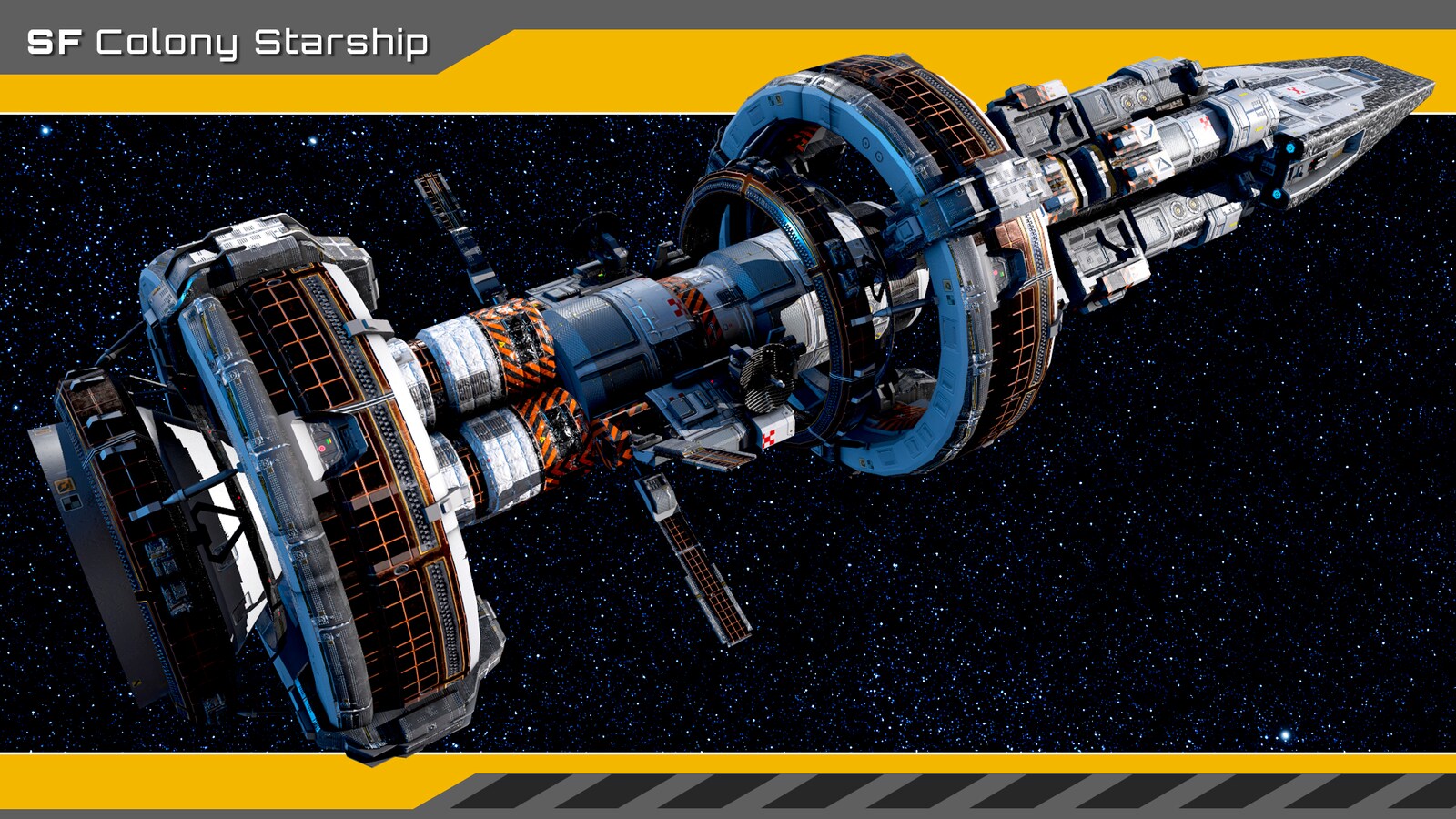 SciFi Colony Starship with Flight System, 카테고리 블루프린트 - UE 마켓플레이스