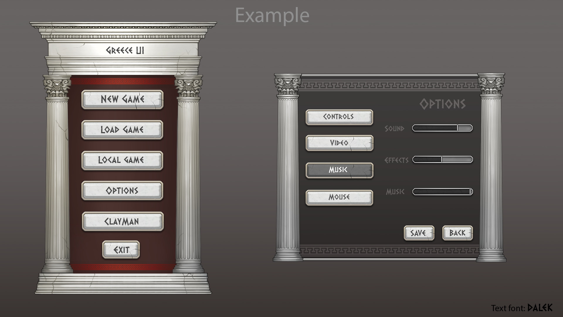 Ancient Greek UI in 2D Assets - UE Marketplace