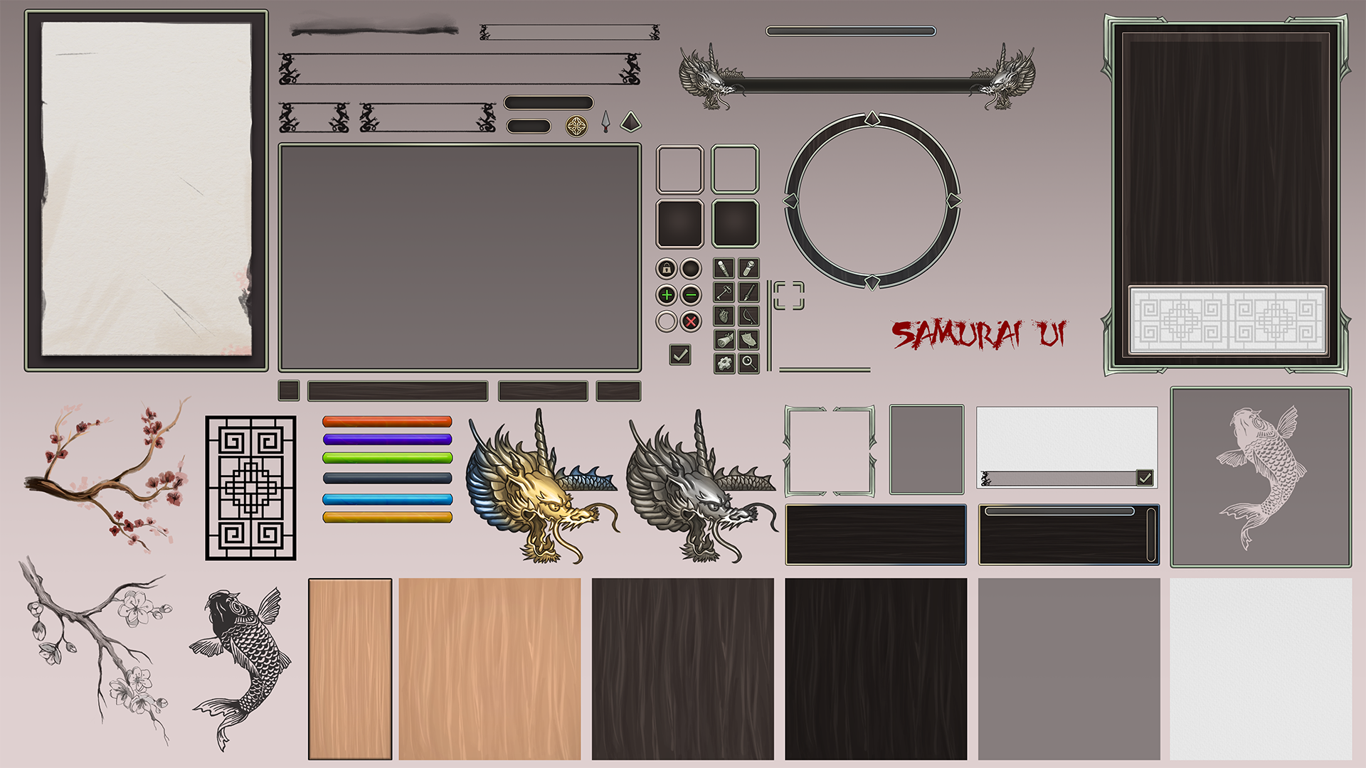 Samurai UI in 2D Assets - UE Marketplace