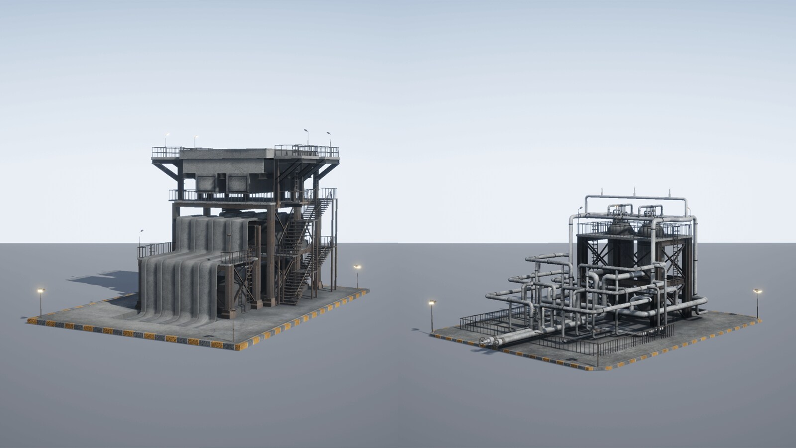 在环境创建的Oil Refinery Pack - 虚幻引擎商城