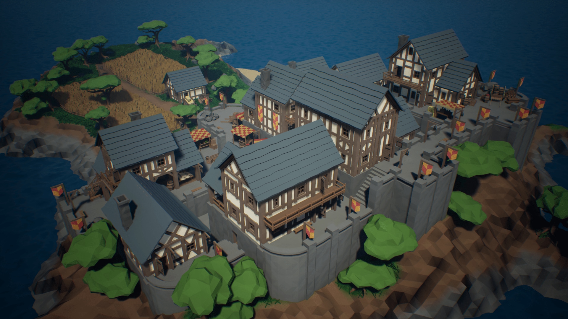 Olbert's Low Poly: Medieval Town in Environments - UE Marketplace