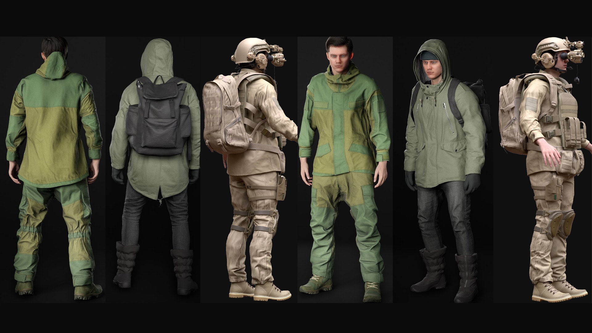 Outfits Collections 7 - Mixed Outfits - Modular - Rigged in Characters ...