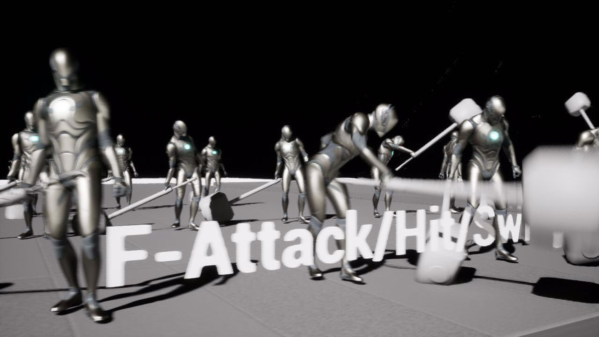 One hand heavy hammer attack [64 HD Mocap Animations], 카테고리 애니메이션 - UE ...