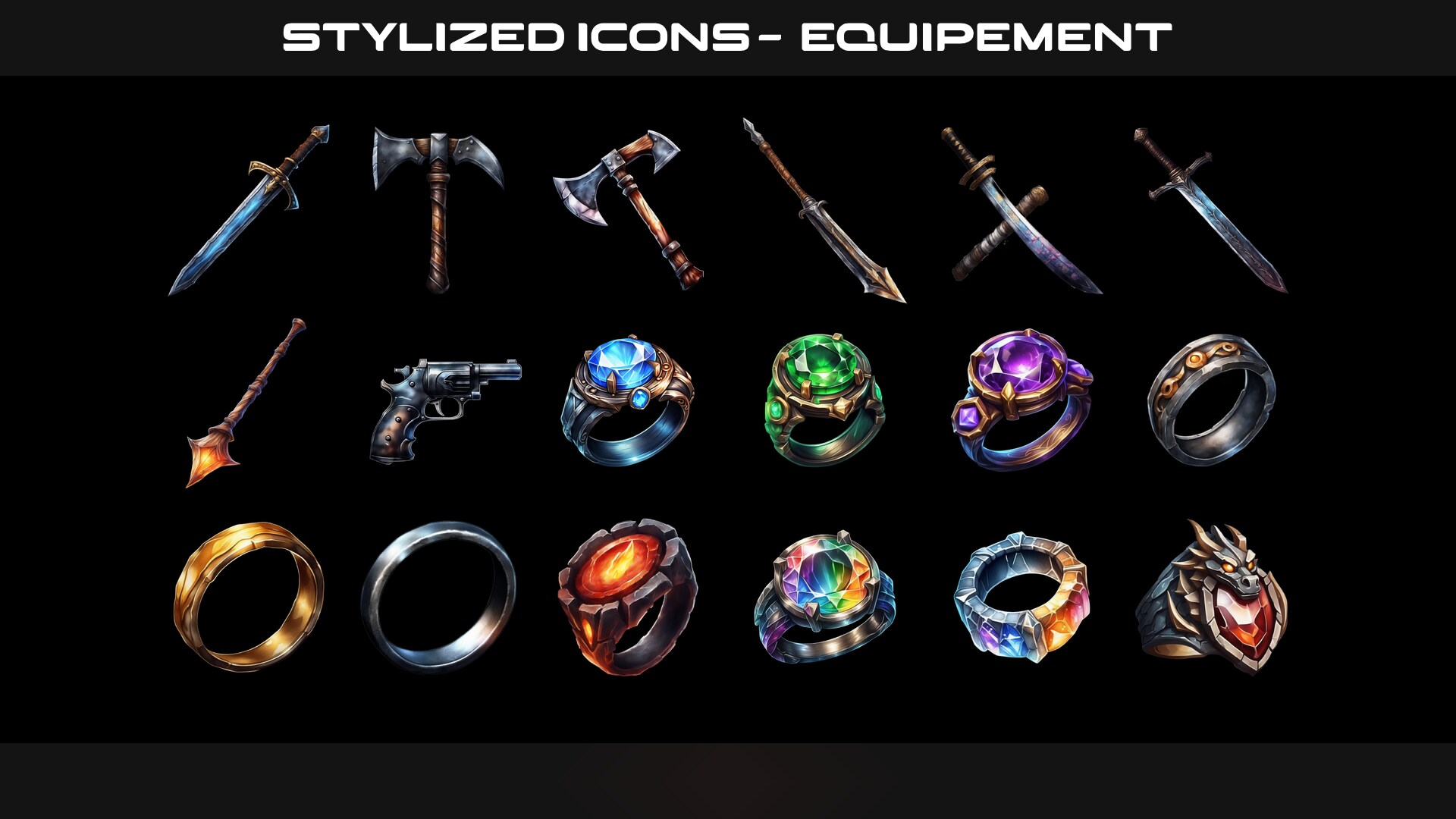 Stylized RPG Icons in 2D Assets - UE Marketplace