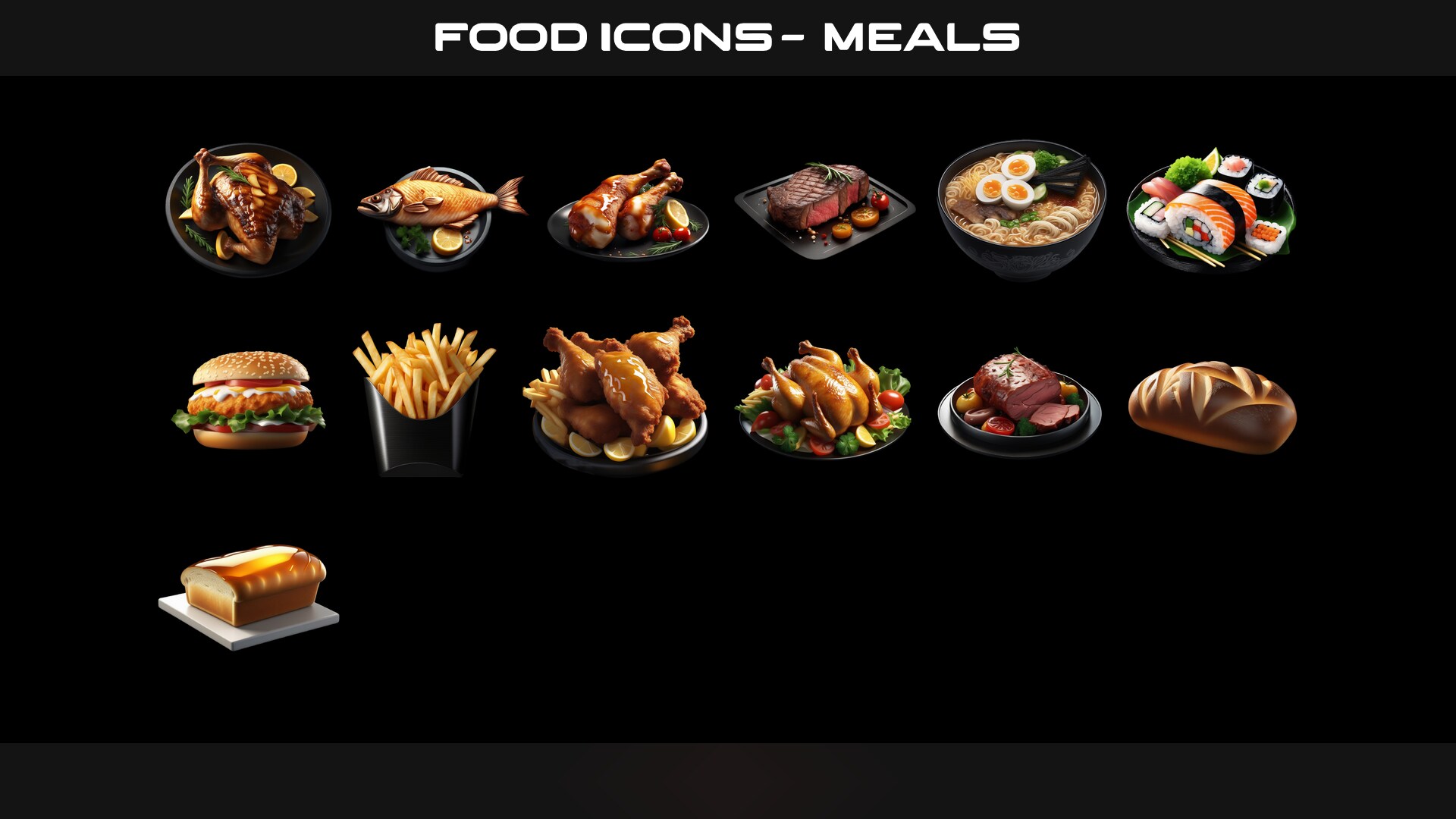 Food Icons pack in 2D Assets - UE Marketplace