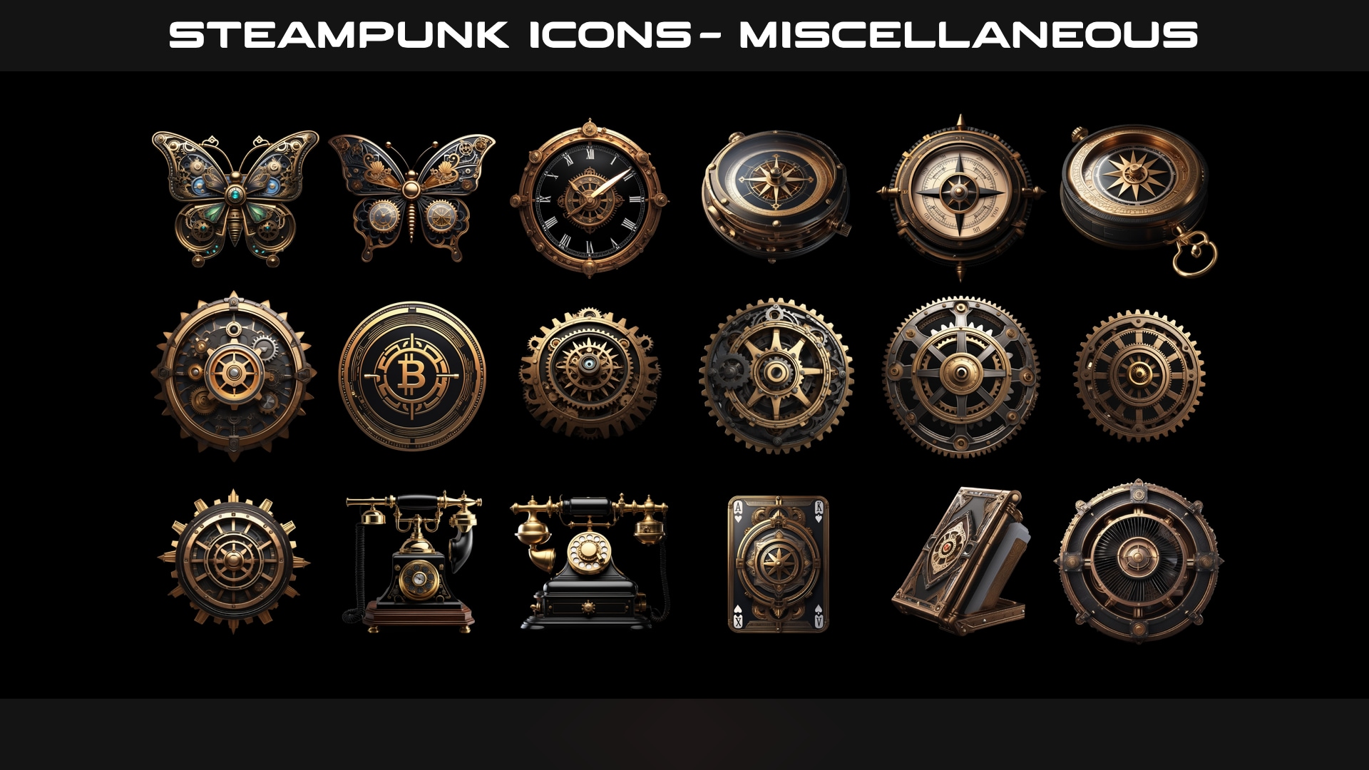 在二维资源创建的Steampunk Icons Pack - 虚幻引擎商城