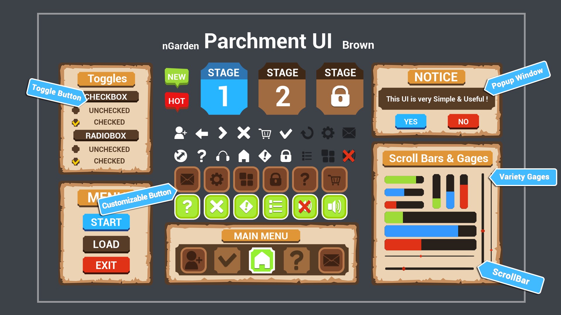 nGarden Parchment UI in 2D Assets - UE Marketplace
