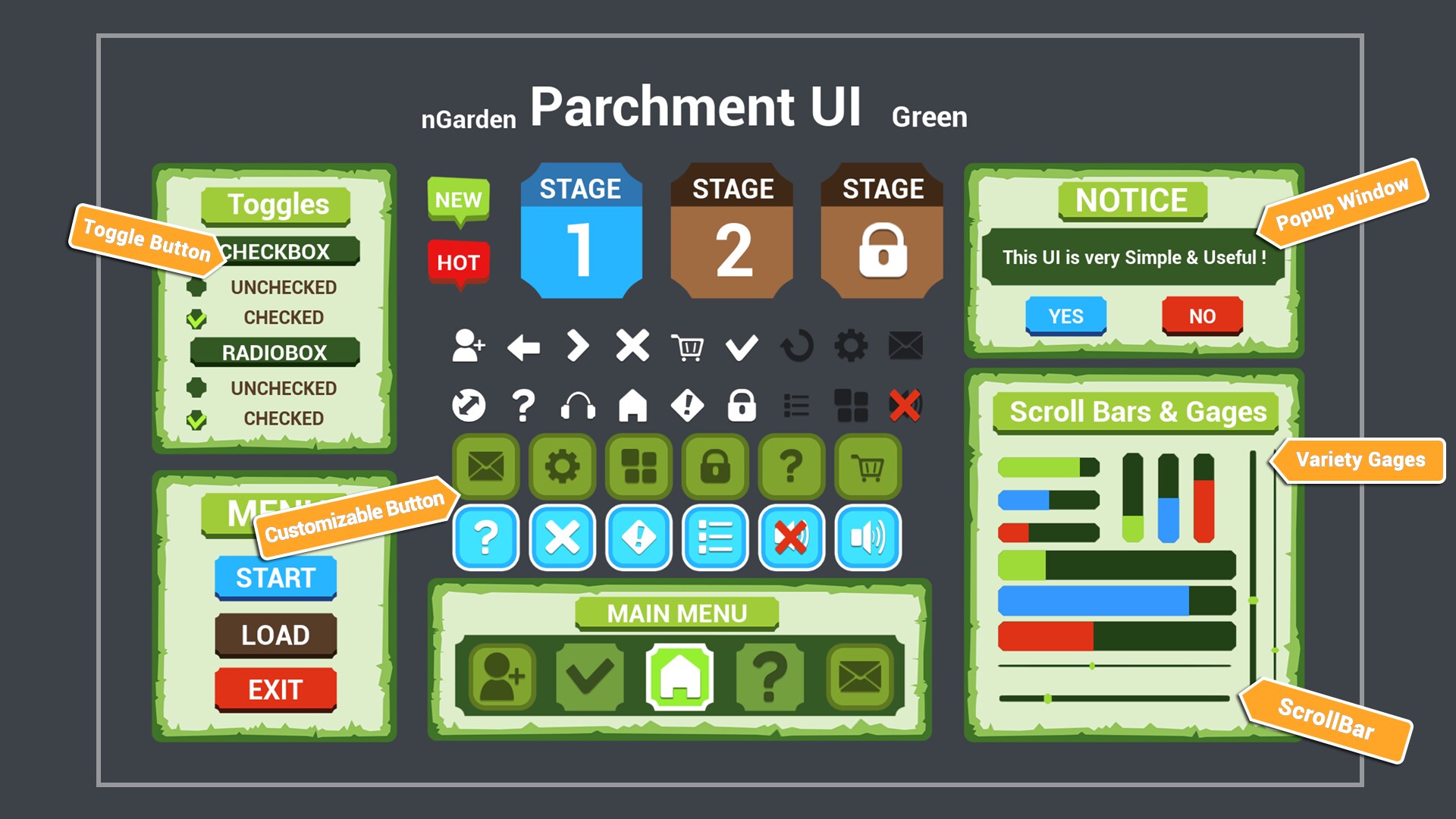 nGarden Parchment UI in 2D Assets - UE Marketplace