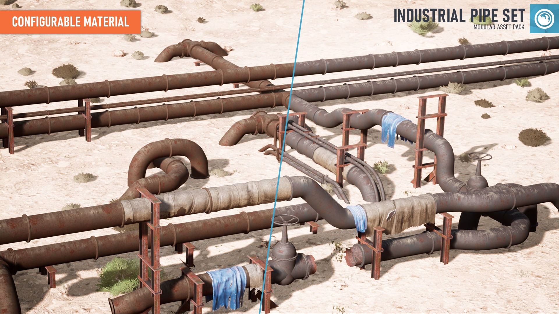 Modular Pipe Set in Props - UE Marketplace
