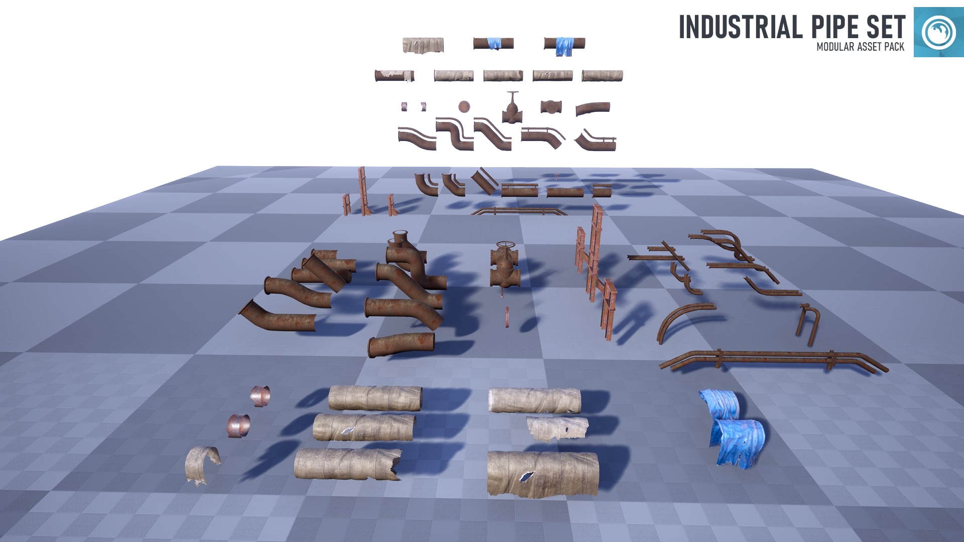 Modular Pipe Set in Props - UE Marketplace