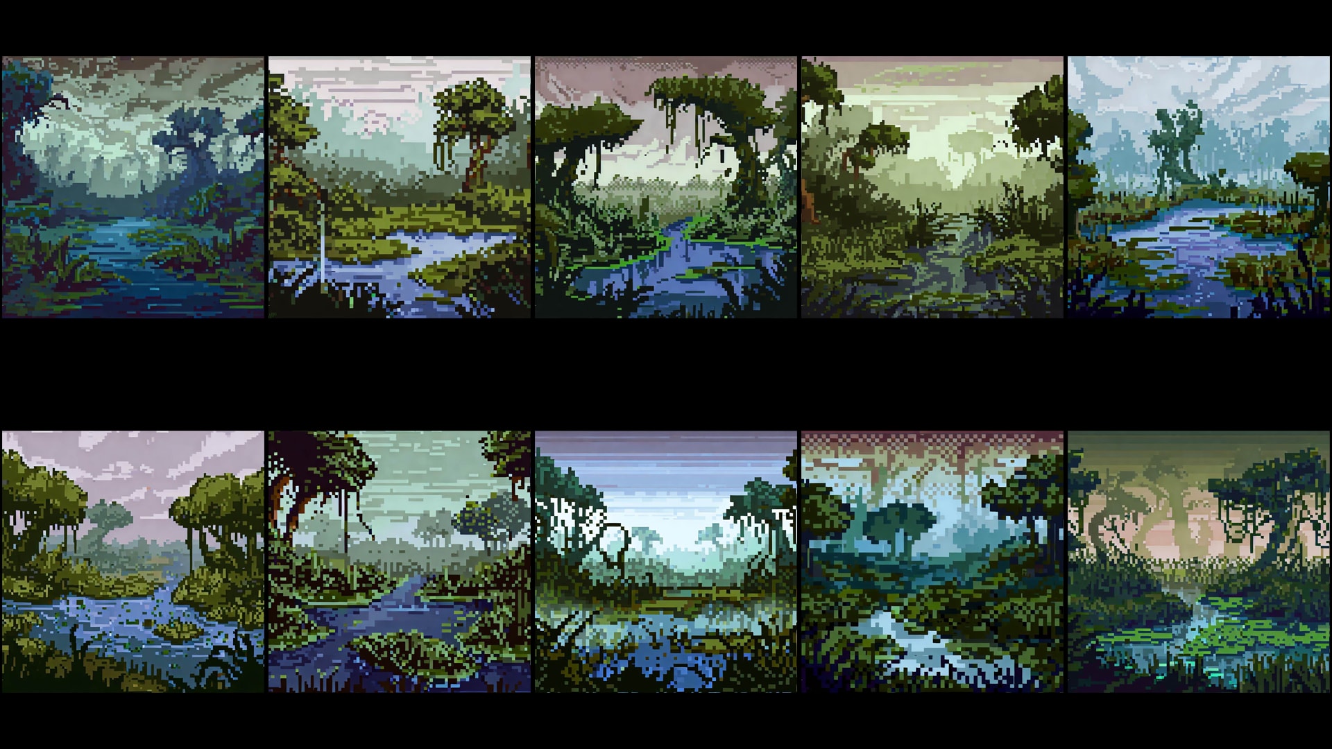 Pixel Art Backgrounds Swamp 2 Asset Cloud