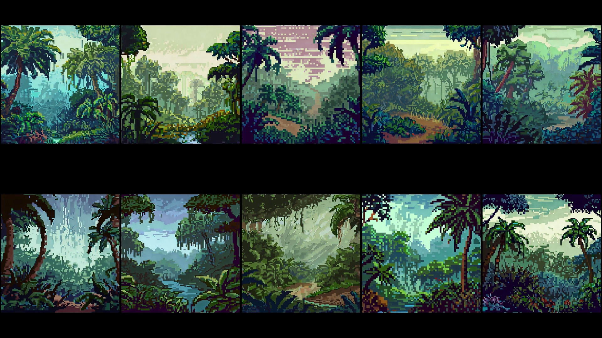 Pixel Art Backgrounds: Tropical Jungle 1 in 2D Assets - UE Marketplace