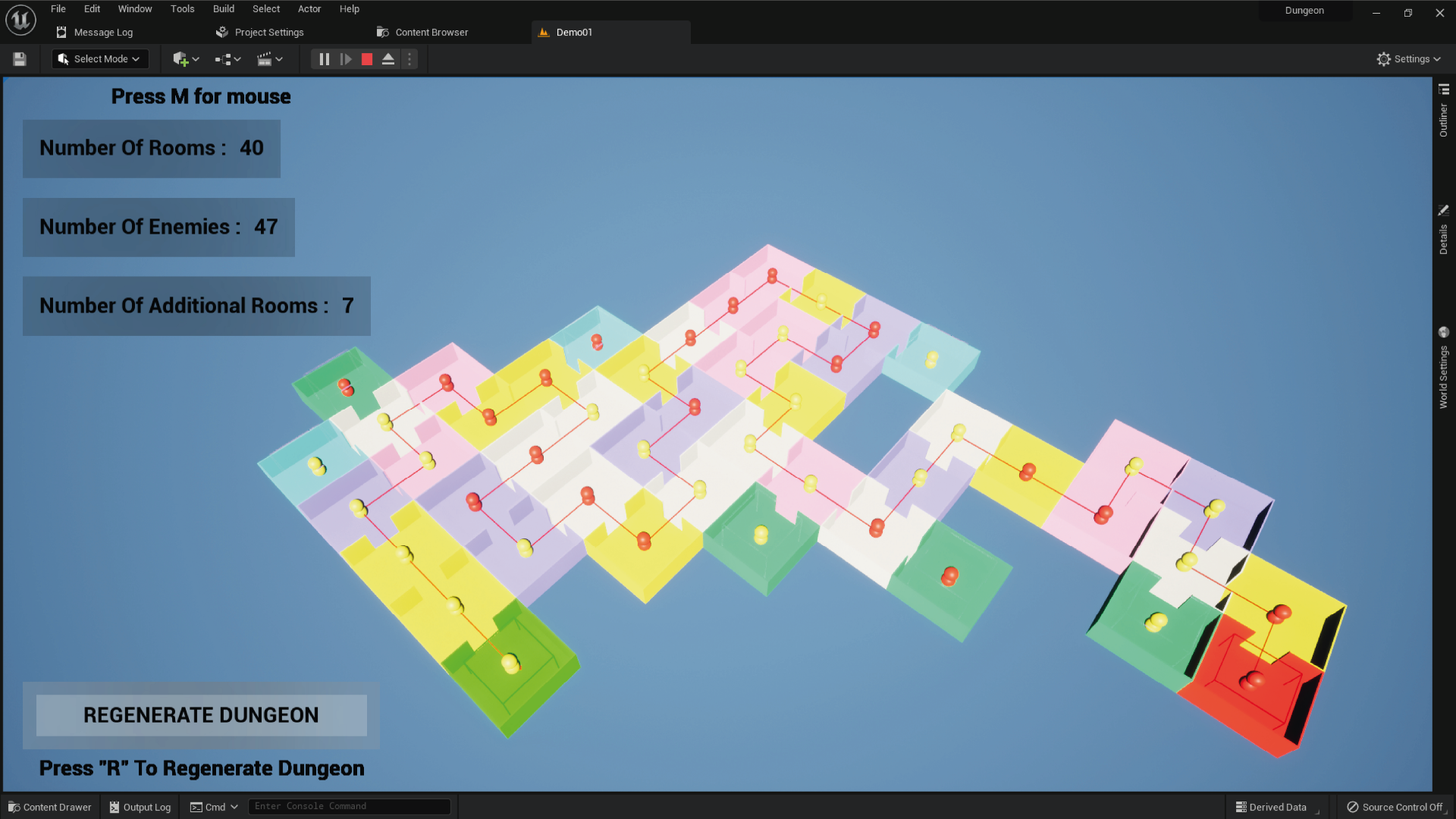 Simple Grid Dungeon Generator