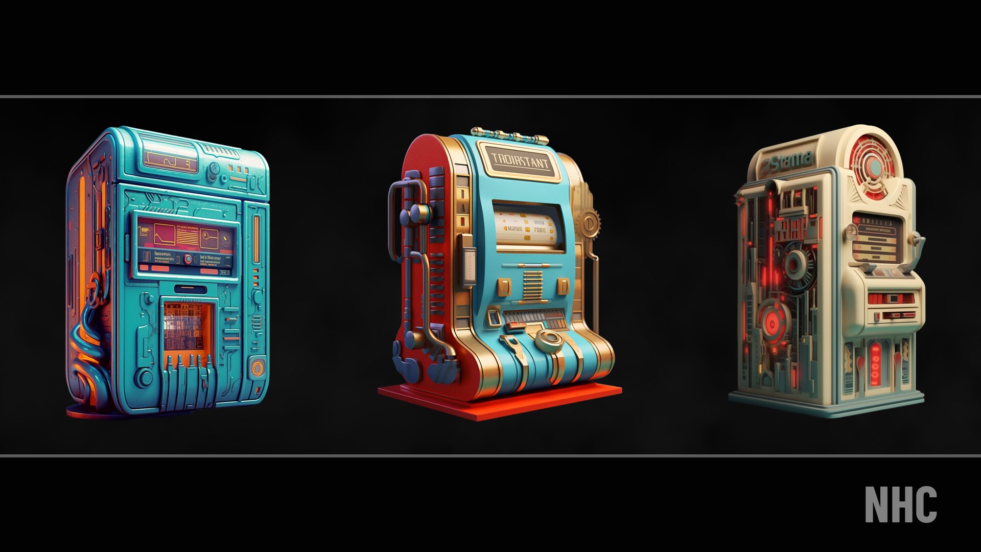 Nhc Retro Futuristic Tech Pack 1 In 2d Assets Ue Marketplace