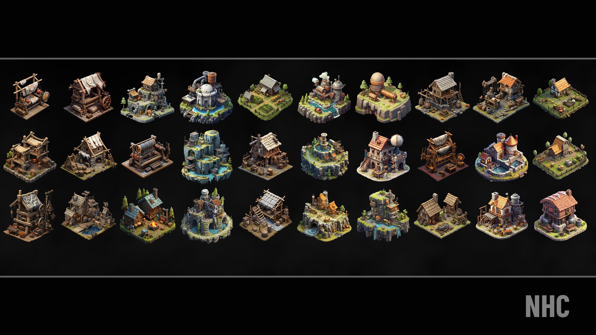 Nhc Medieval Isometric Town In 2d Assets Ue Marketplace