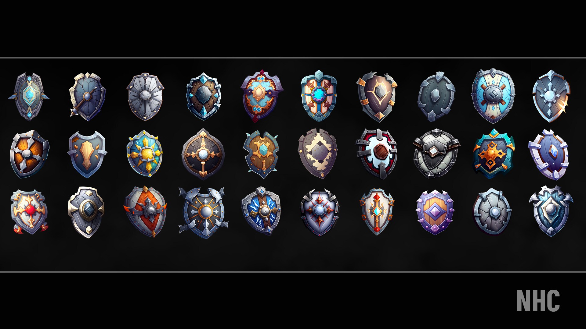 Nhc Medieval Stylizied Shields Pack 1:2dアセット Ue マーケットプレイス