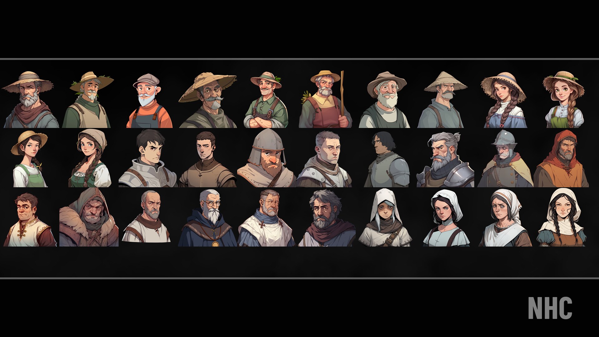 Nhc Cartoon Medieval Portrait 1:2dアセット Ue マーケットプレイス