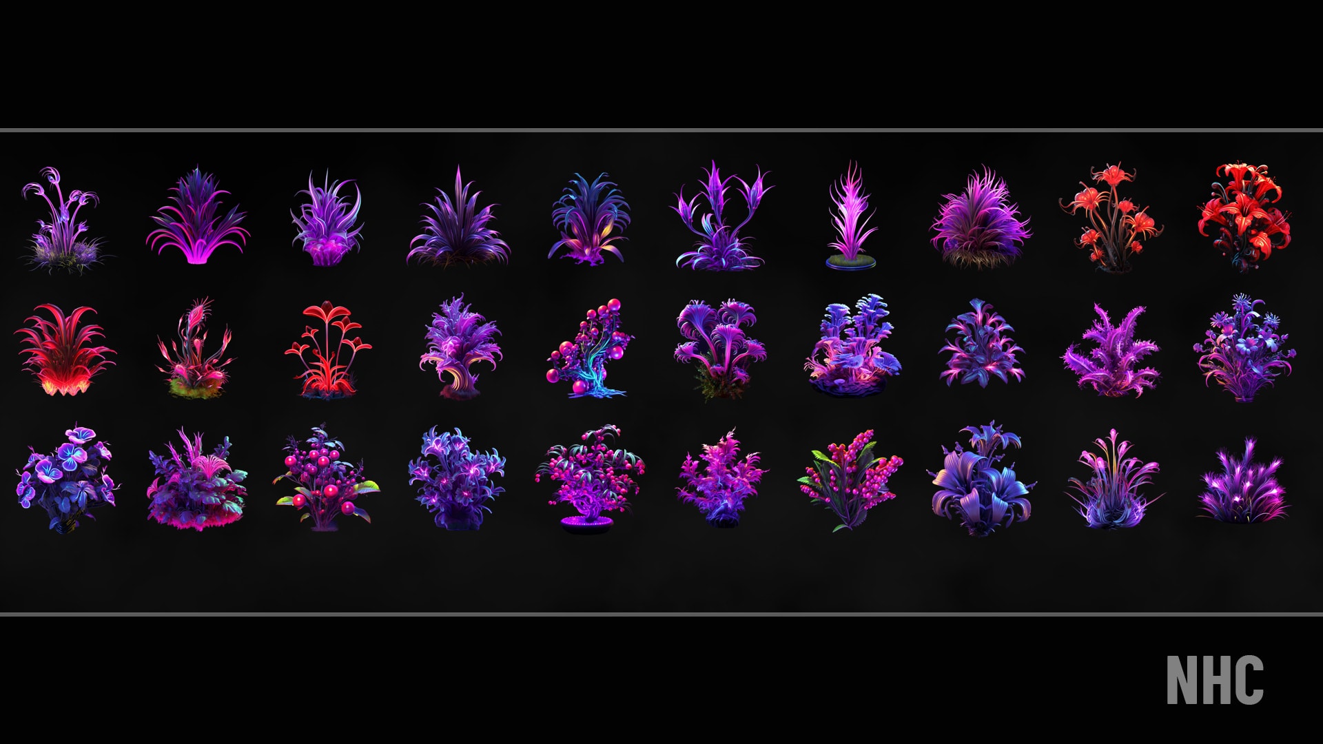 在二维资源创建的nhc Fluorescent Nature Pictures Pack 2 虚幻引擎商城