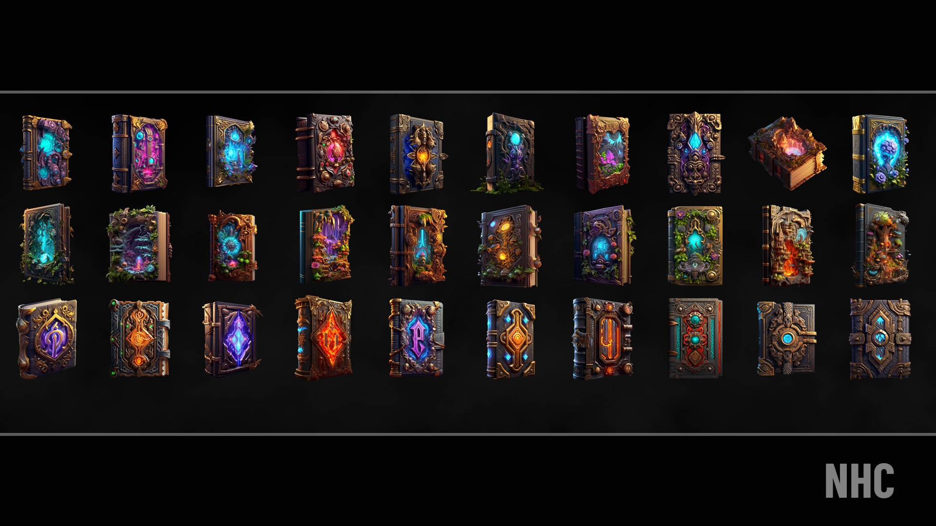 在二维资源创建的nhc Stylized Fantasy Book Pack 1 虚幻引擎商城