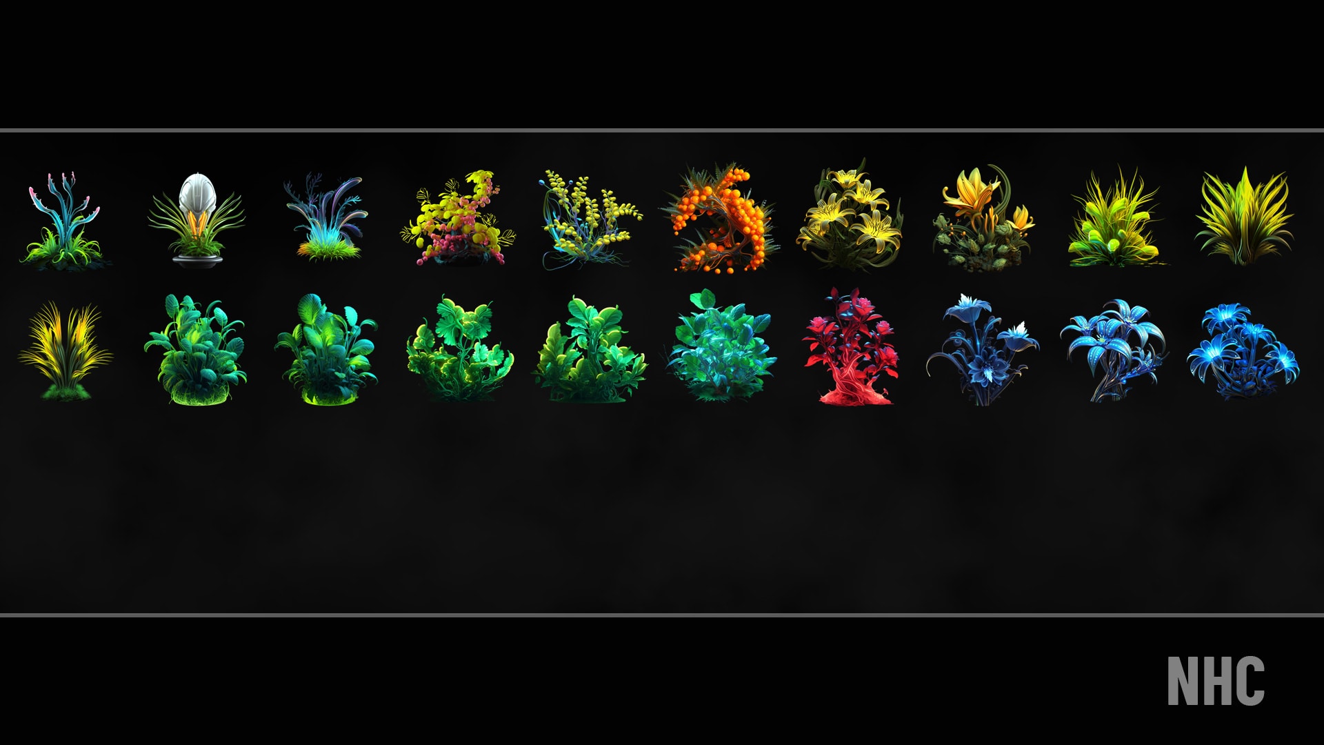 在二维资源创建的nhc Fluorescent Nature Pictures Pack 2 虚幻引擎商城