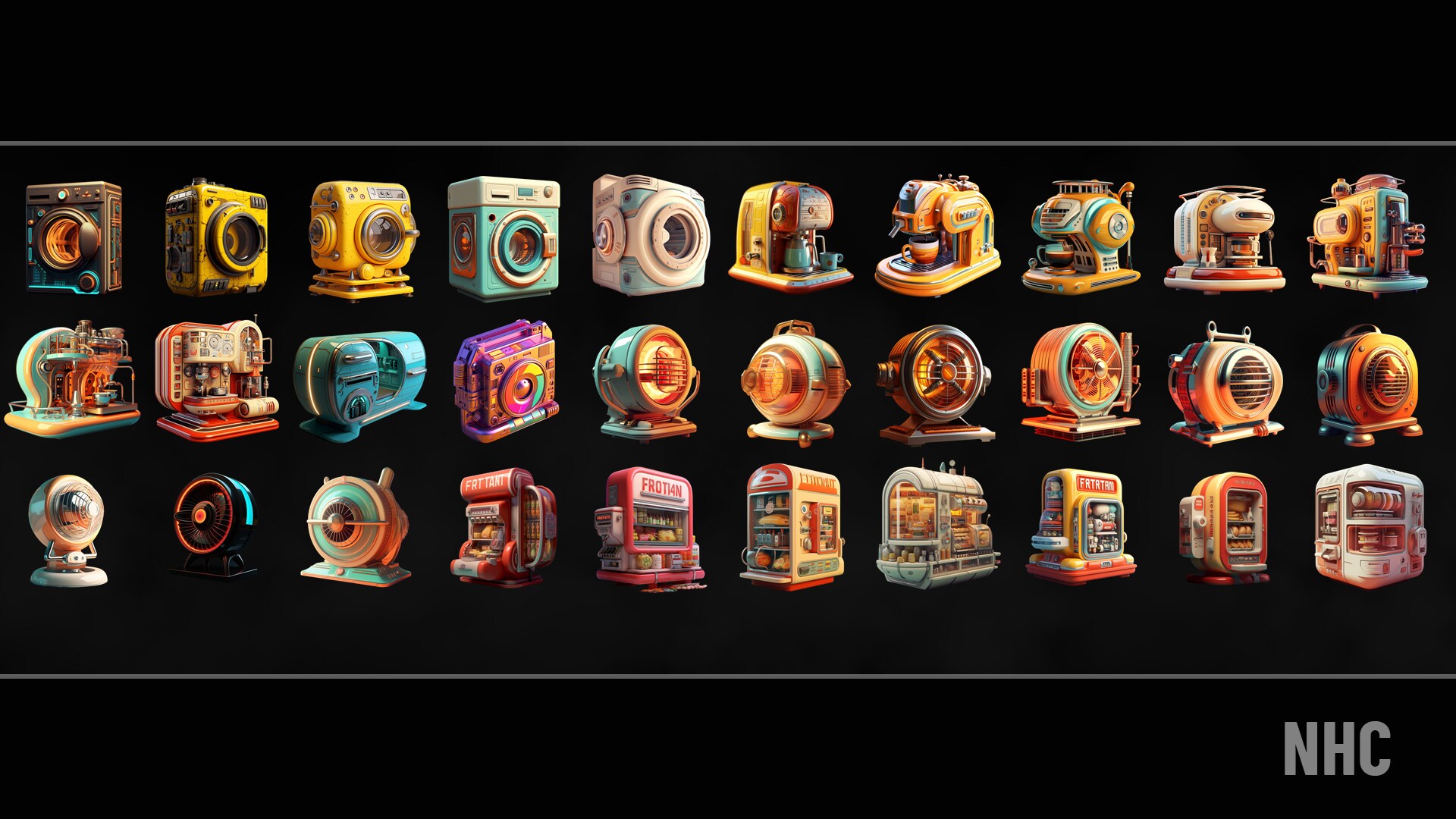 Nhc Retro Futuristic Tech Pack 1 In 2d Assets Ue Marketplace