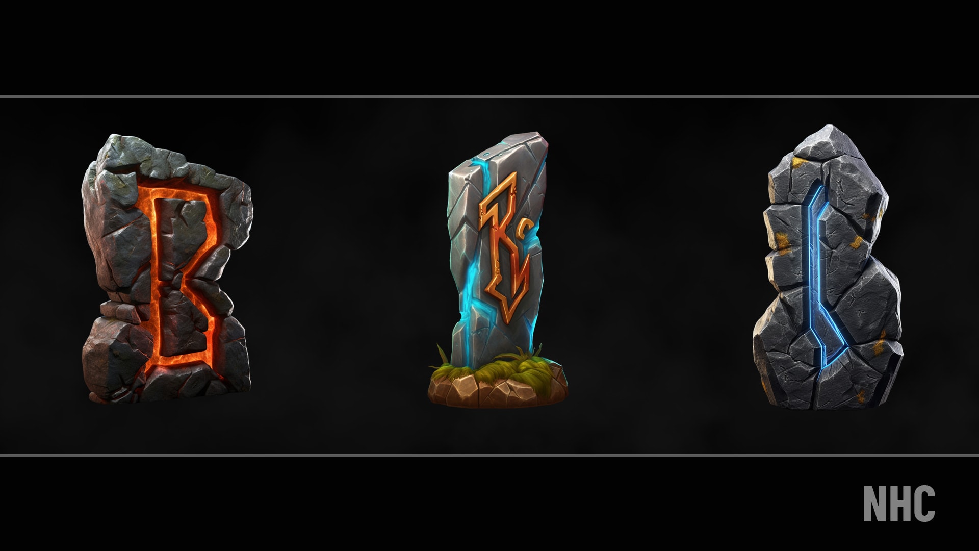 Nhc Stylized Rune Rocks In 2d Assets Ue Marketplace