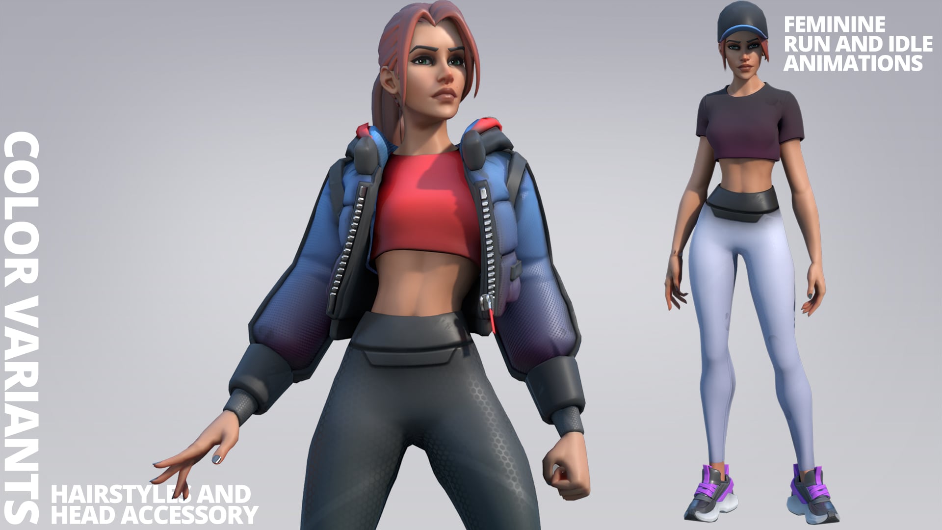 Stylized Modular Female Character Sporty In Characters Ue Marketplace