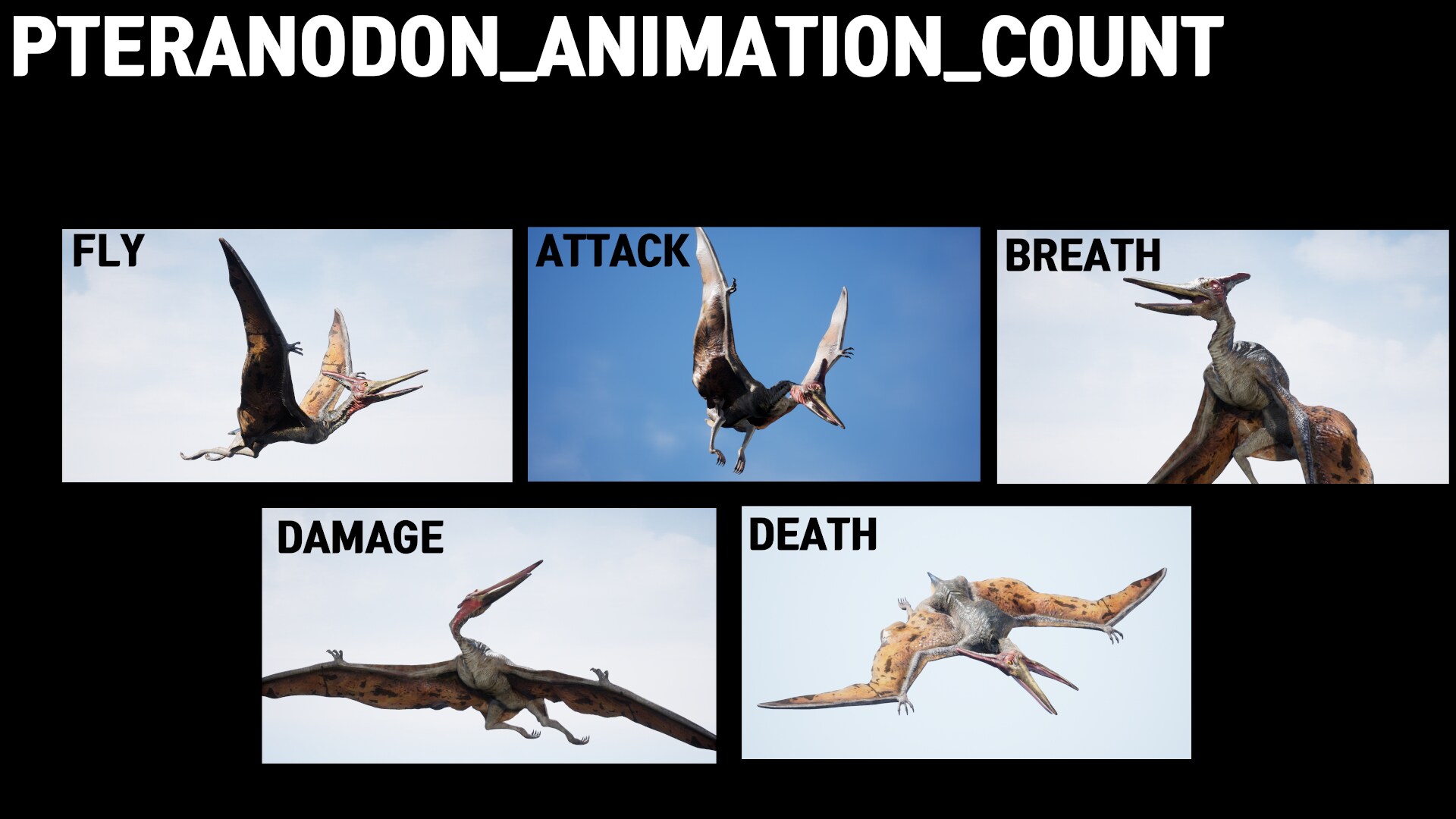 Pteranodon Rigged Animated 3D model in Characters - UE Marketplace