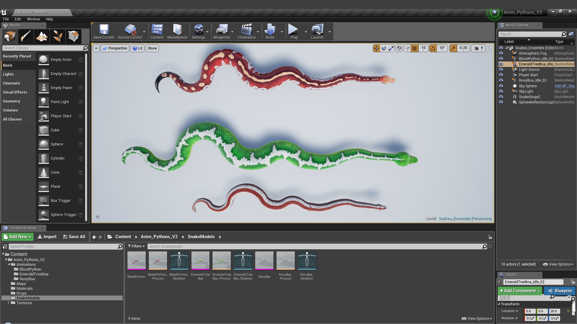 Animated Pythons PBR Vol 2, 카테고리 캐릭터 - UE 마켓플레이스