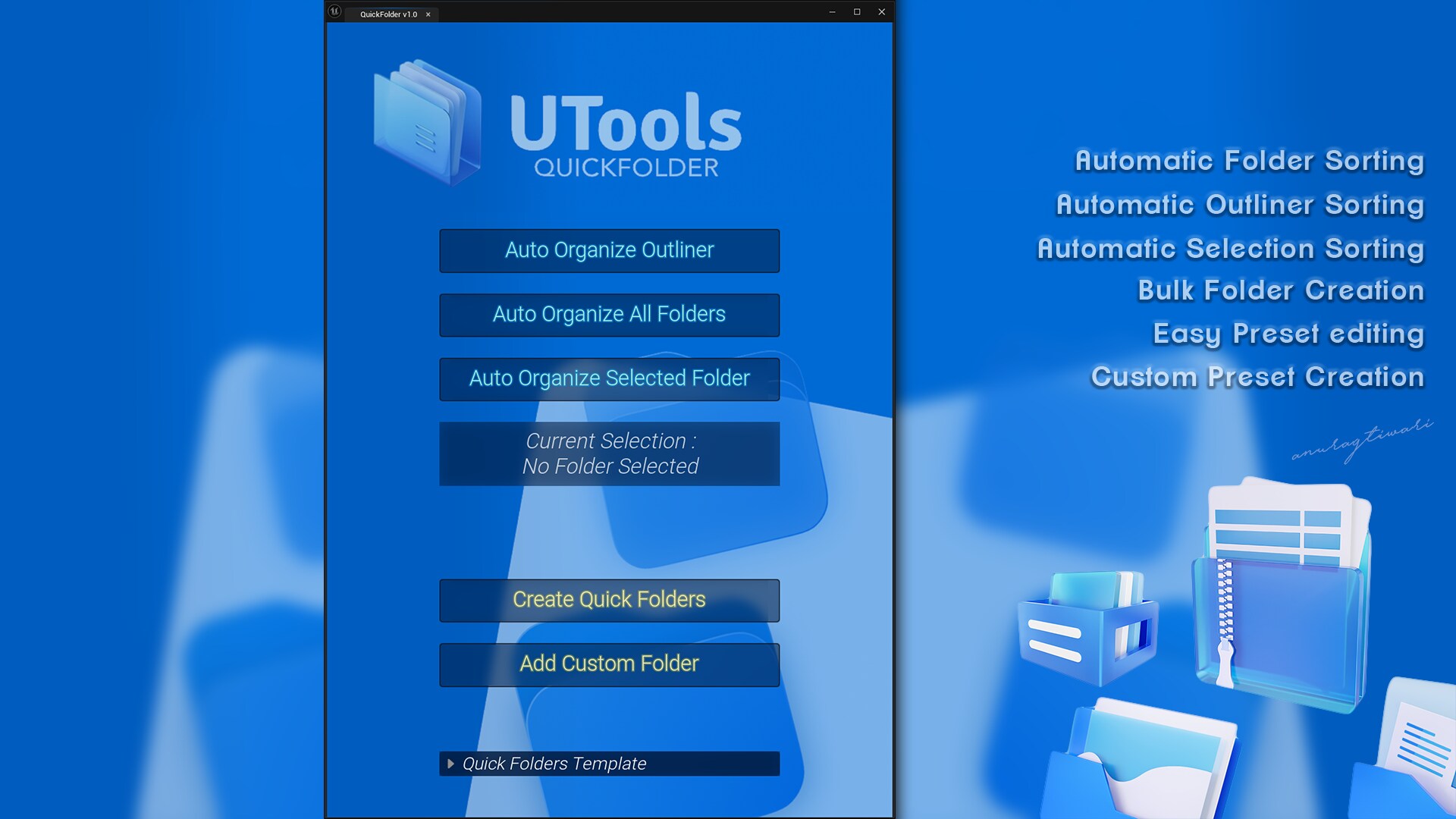 在蓝图创建的UTools QuickFolder - 虚幻引擎商城
