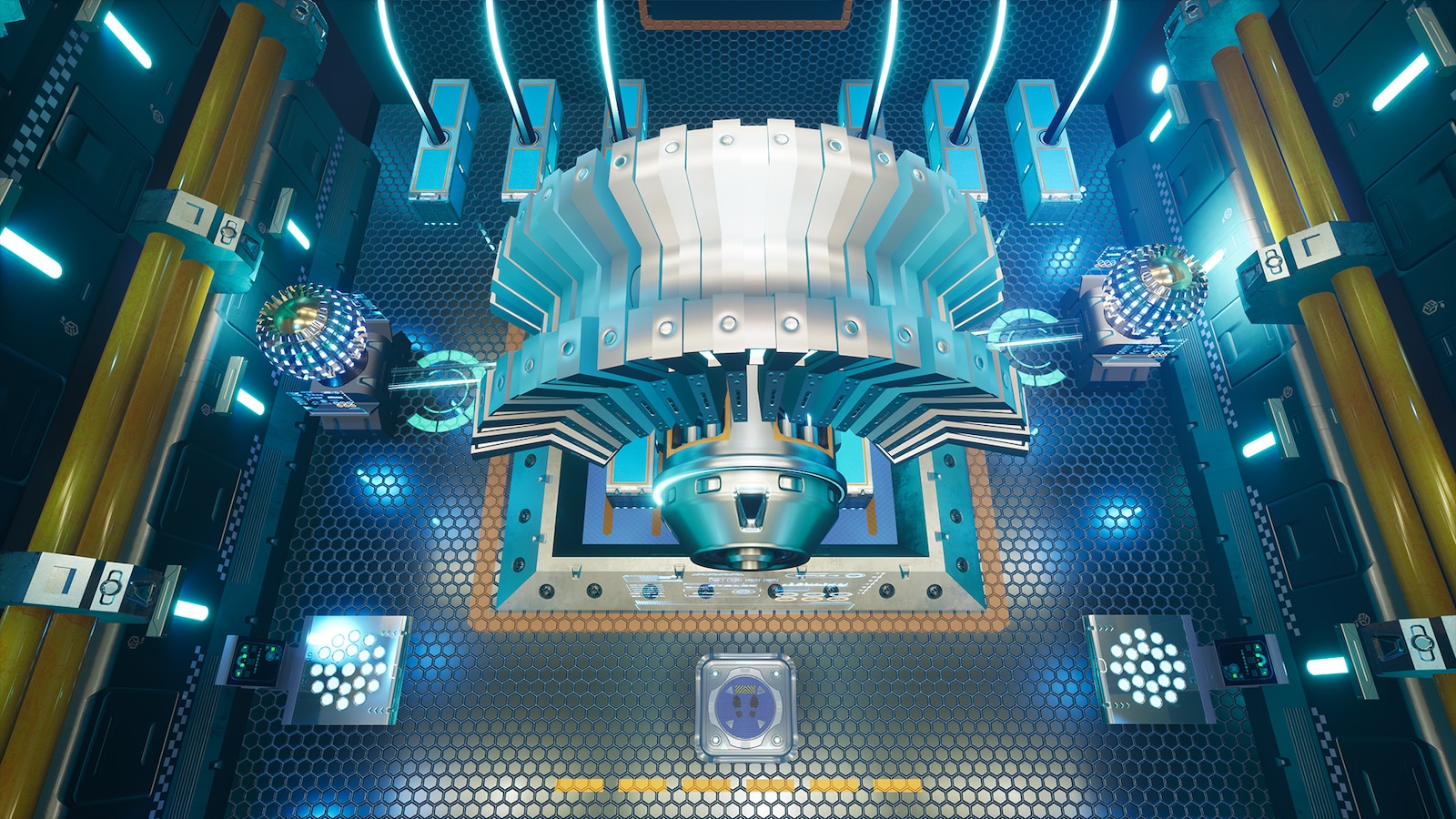 在environments创建的futuristic Sci Fi Generator Room 虚幻引擎商城