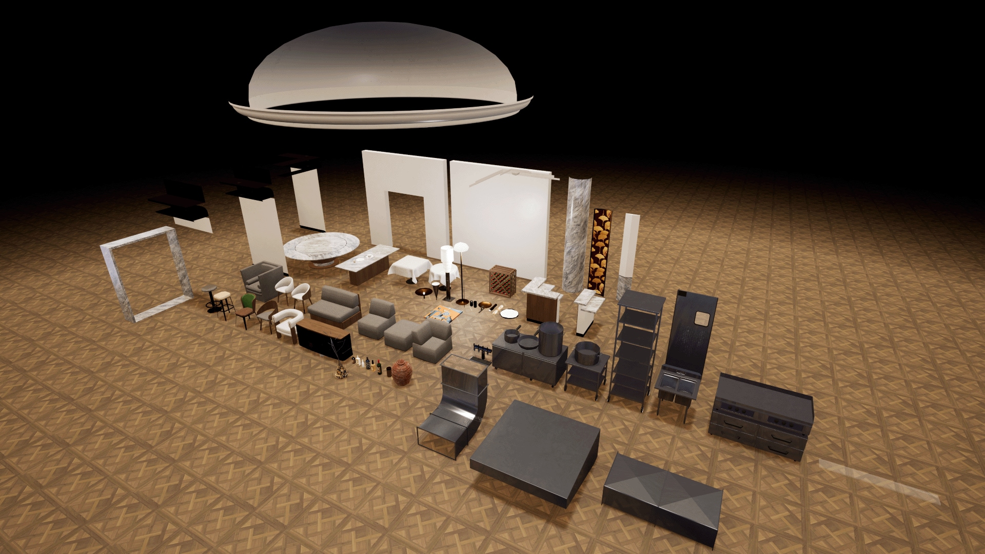 Modular High End Restaurant Interior & Kitchen in Props - UE Marketplace
