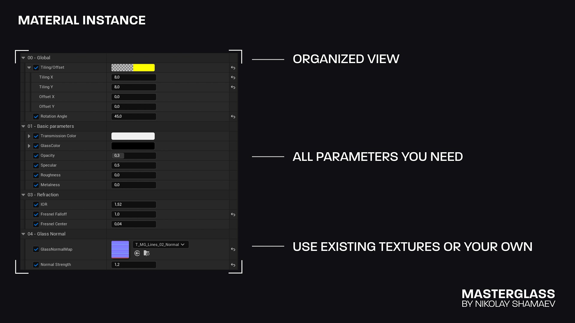 MasterGlass: Realistic fluted, ribbed, and frosted glass in Materials - UE Marketplace