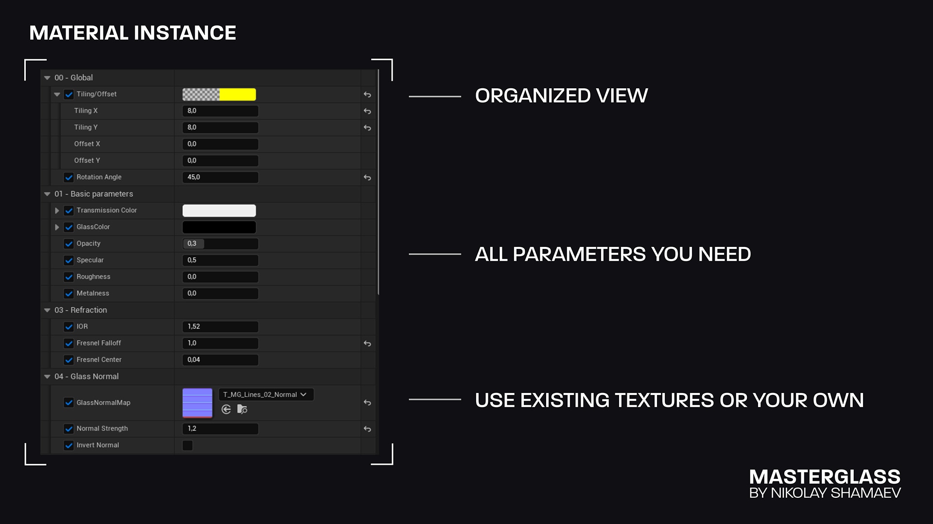 MasterGlass: Realistic fluted, ribbed, and frosted glass in Materials - UE Marketplace