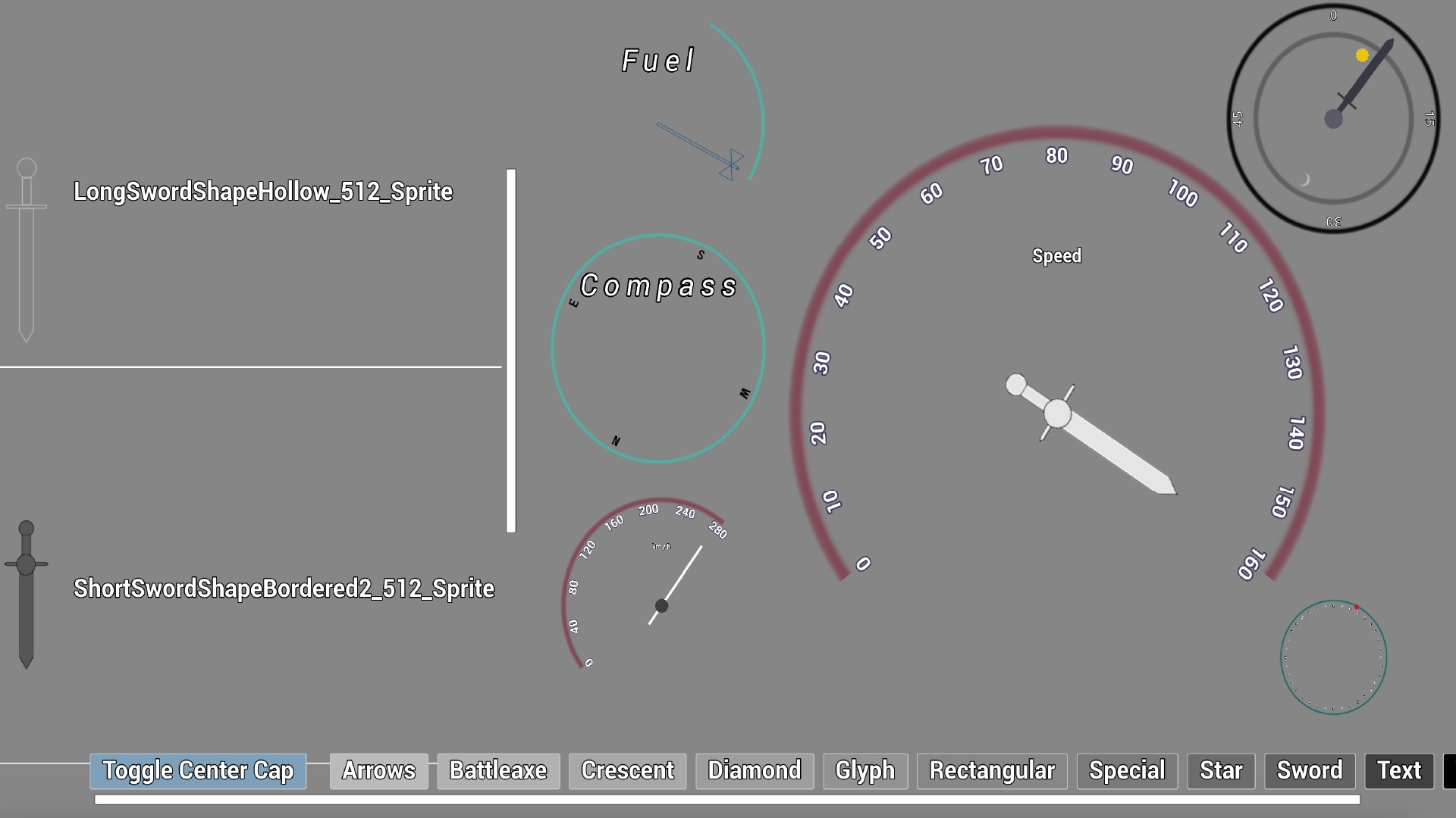 Charts Pro Radial Dial w/ 120+ Needle Textures in Blueprints - UE ...