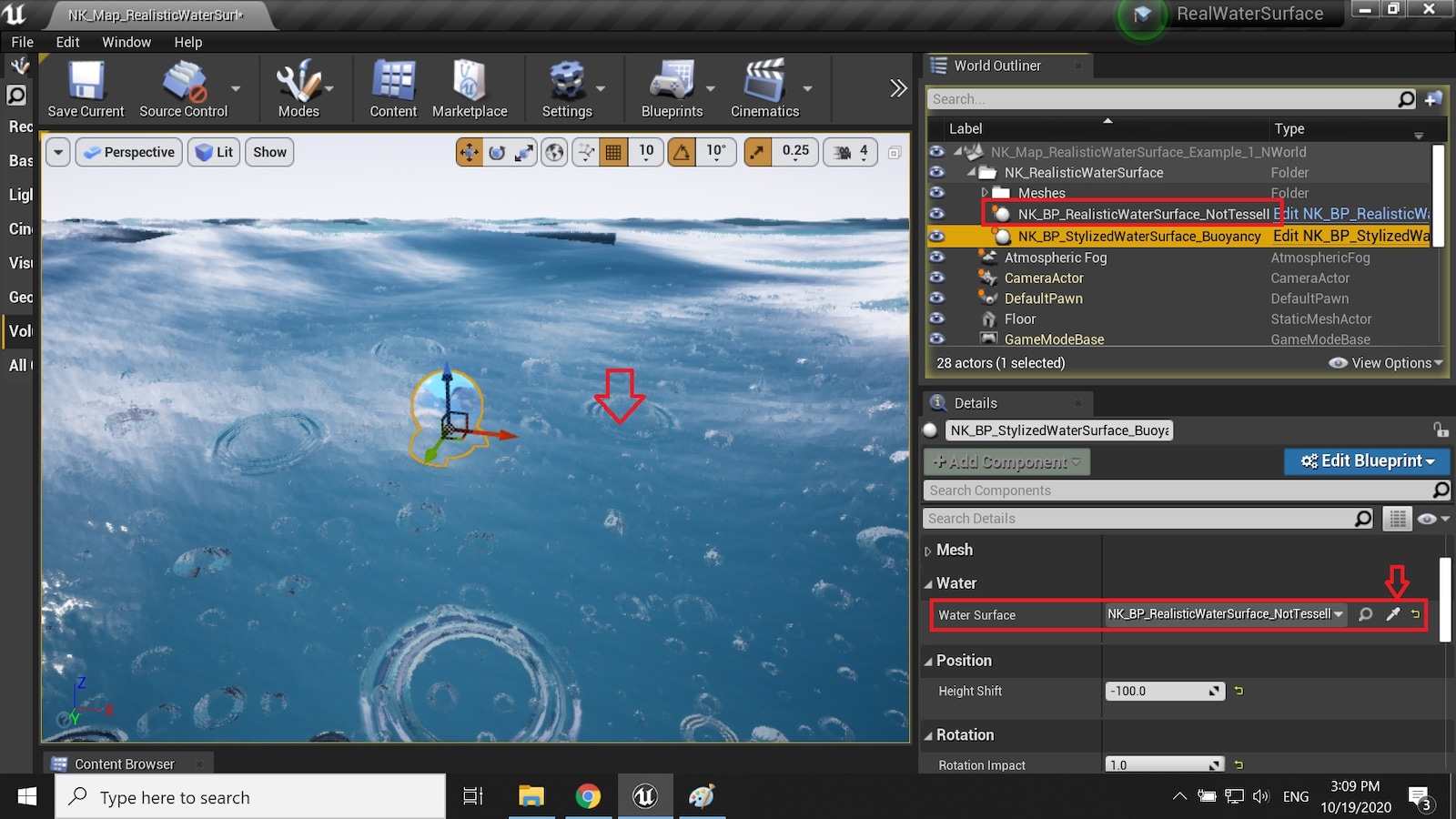 Realistic Water Surface in Materials - UE Marketplace