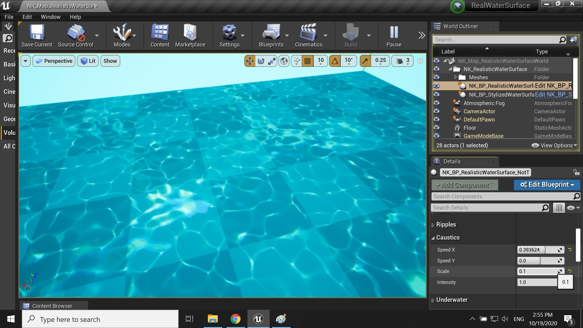Realistic Water Surface in Materials - UE Marketplace