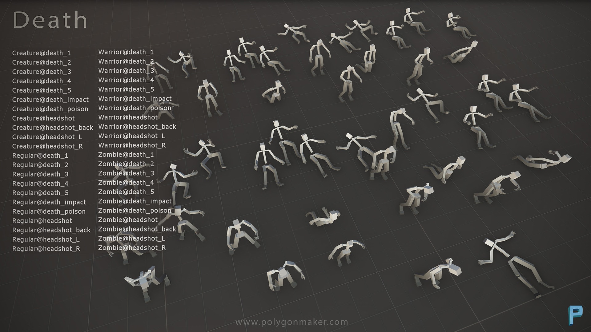 Death Animations in Animations - UE Marketplace
