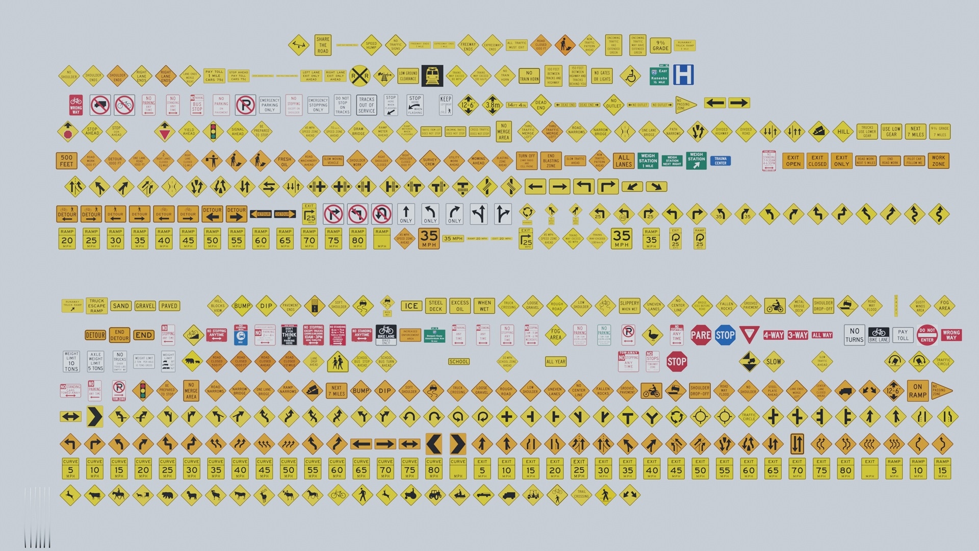 500+ Road Signs：2Dアセット - UE マーケットプレイス