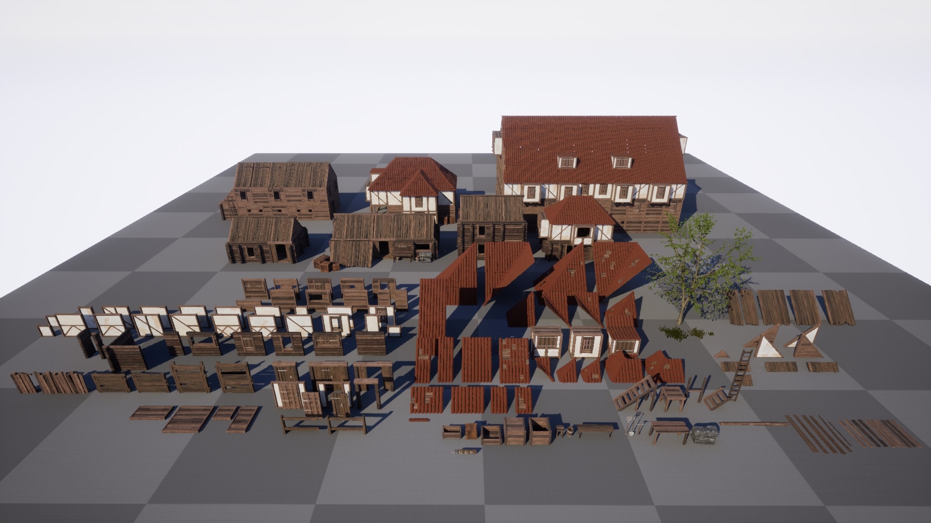 在道具创建的modular Medieval Buildings Asset Pack 虚幻引擎商城