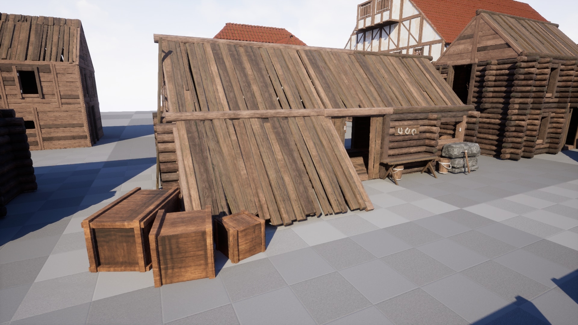在道具创建的modular Medieval Buildings Asset Pack 虚幻引擎商城