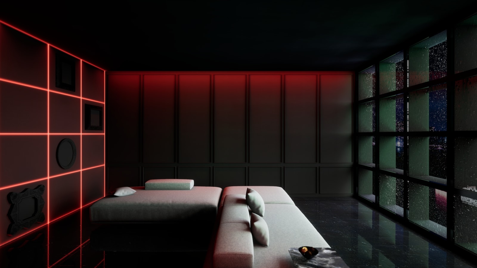 Classic Modern Black Room in Architectural Visualization - UE Marketplace