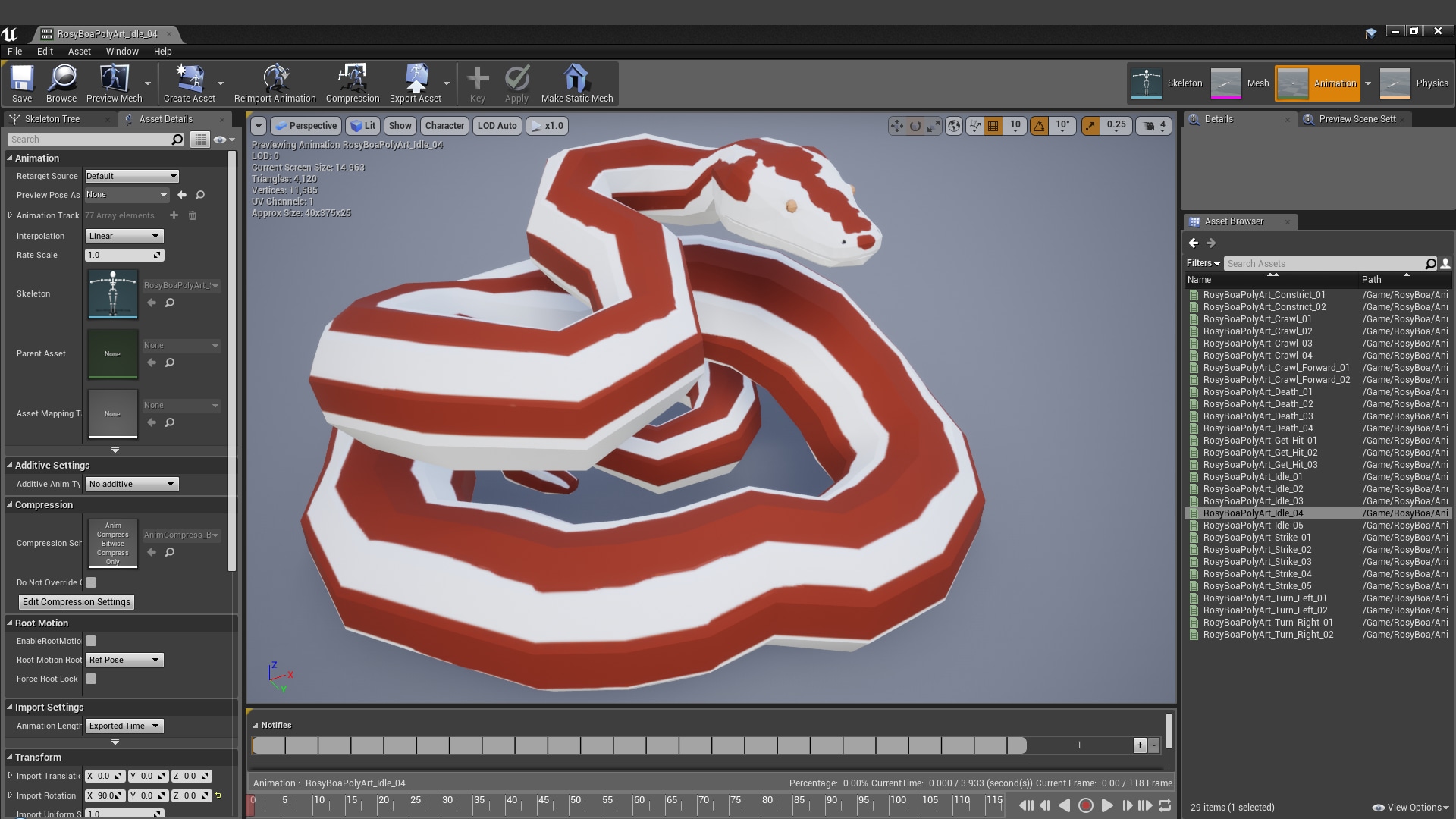 Animated Pythons PBR Vol 2, 카테고리 캐릭터 - UE 마켓플레이스