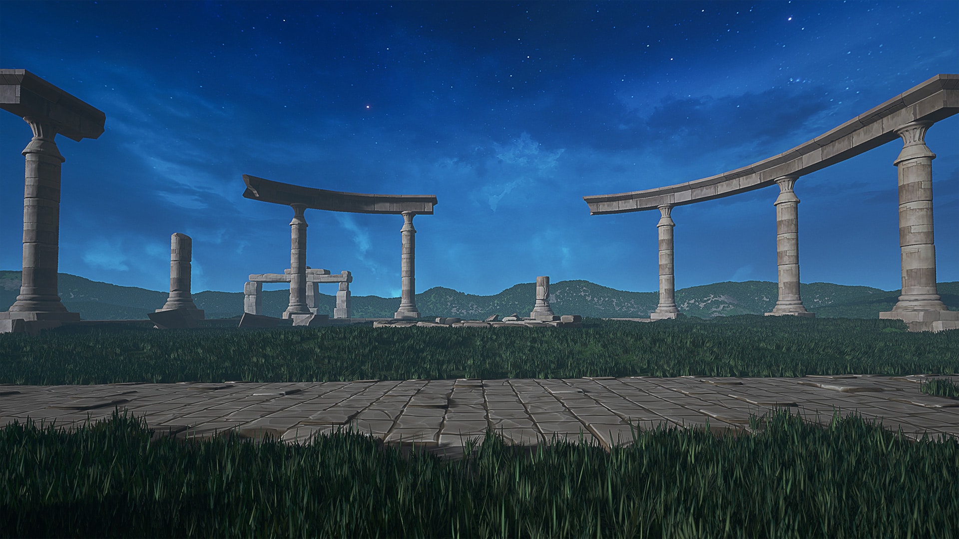Stylized Ancient Columns and Stones in Environments - UE Marketplace