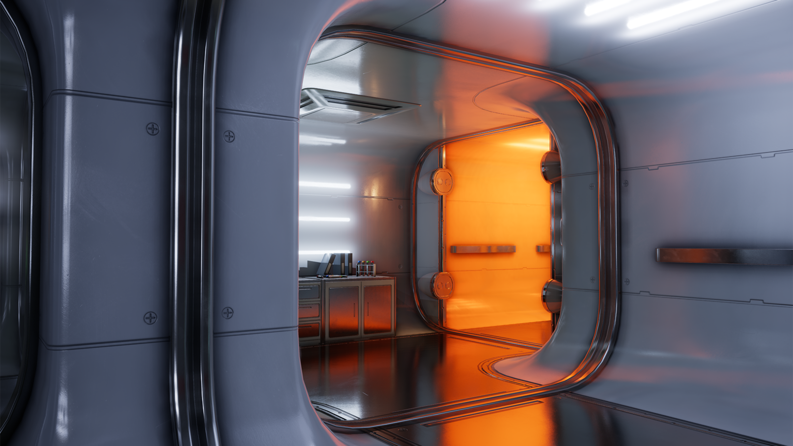 Modular Sci-Fi Laboratory in Environments - UE Marketplace