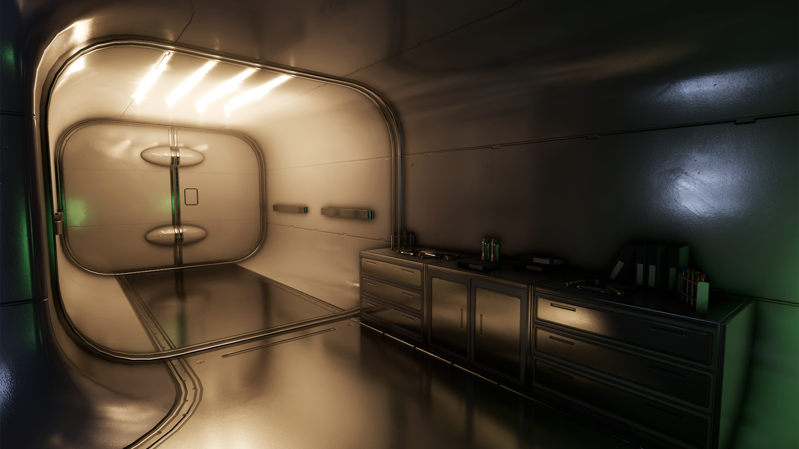Modular Sci-Fi Laboratory in Environments - UE Marketplace